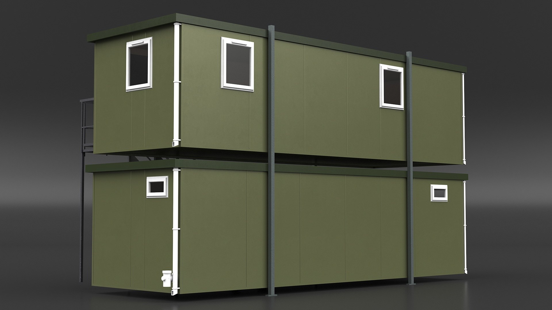 3D Prefabricated Portable Two Story Building - TurboSquid 2180367