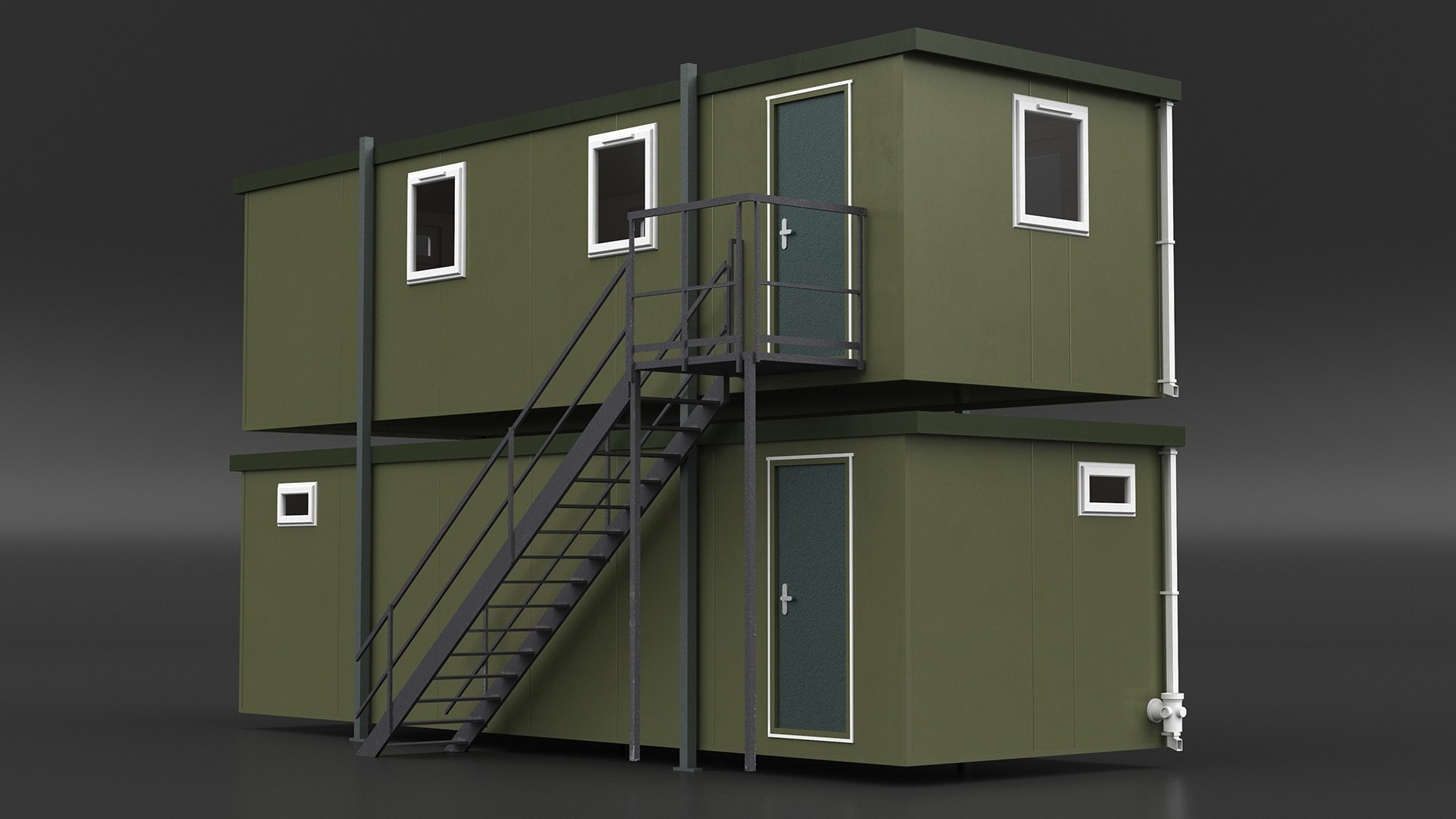 3D Prefabricated Portable Two Story Building - TurboSquid 2180367