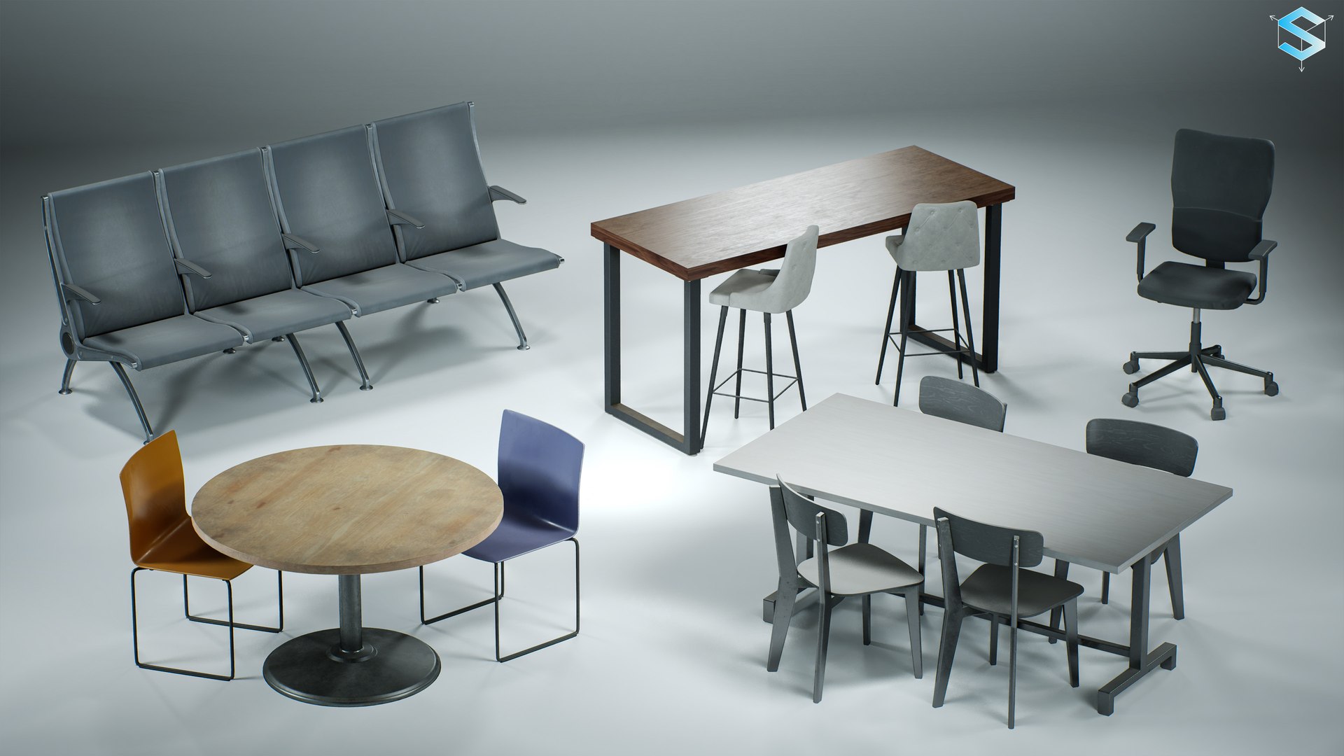 3D Model Shops Restaurant Environment - TurboSquid 2093572