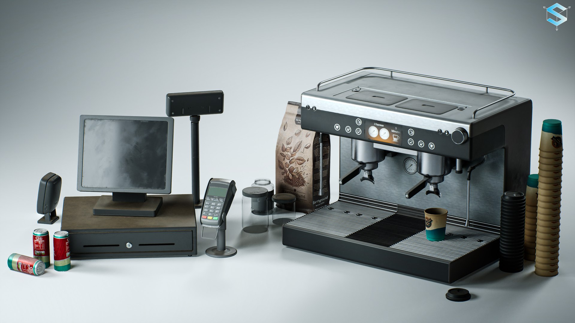 3D Model Shops Restaurant Environment - TurboSquid 2093572