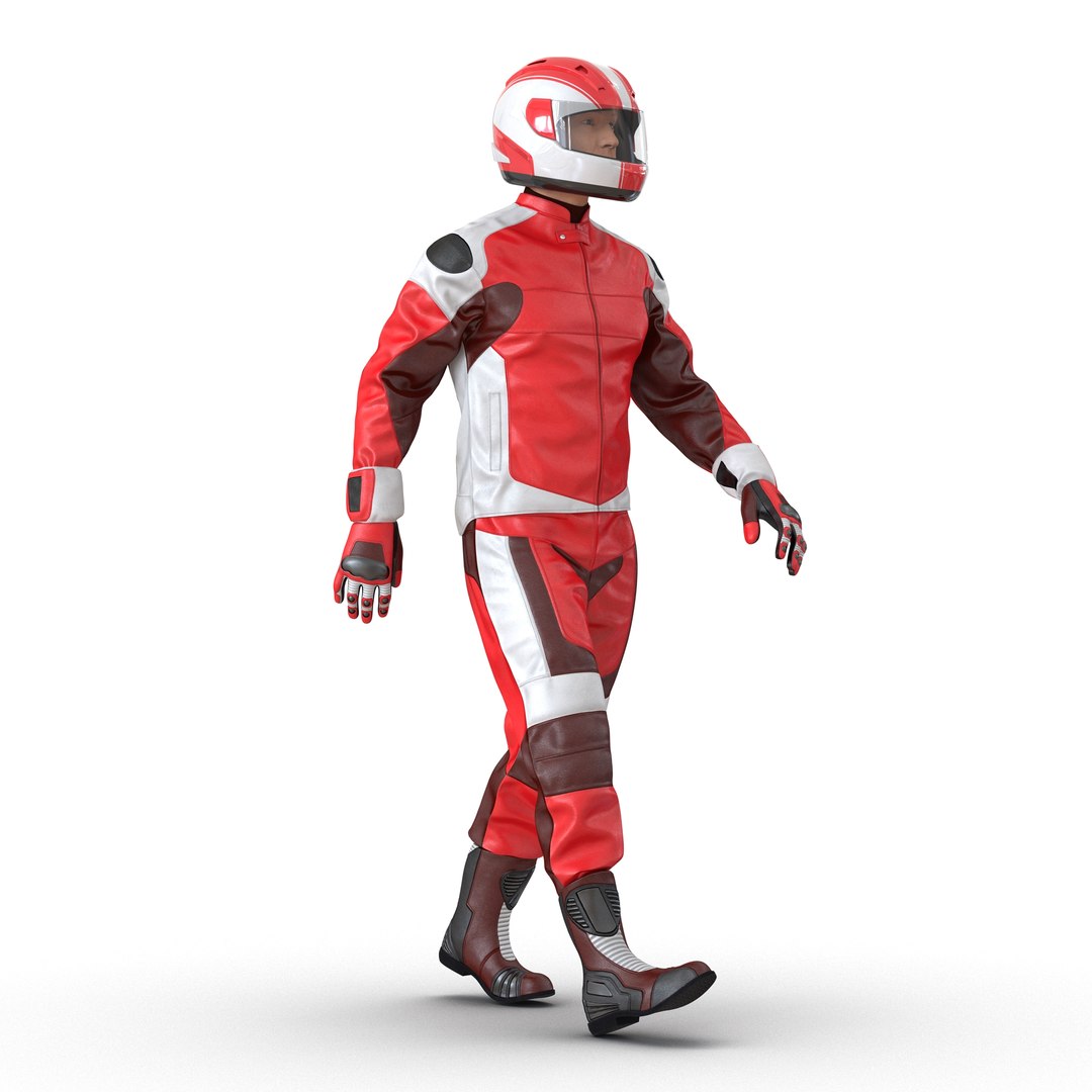 3d model motorcycle rider generic 2