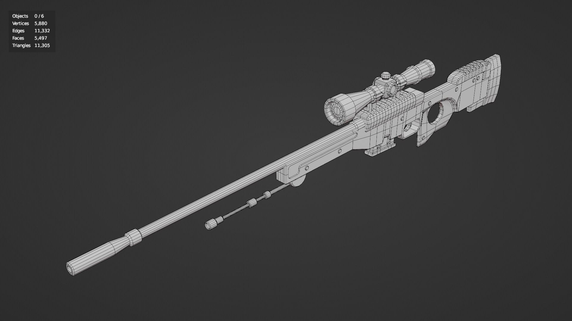 AWP Sniper With Bullet 3D Model - TurboSquid 2008667