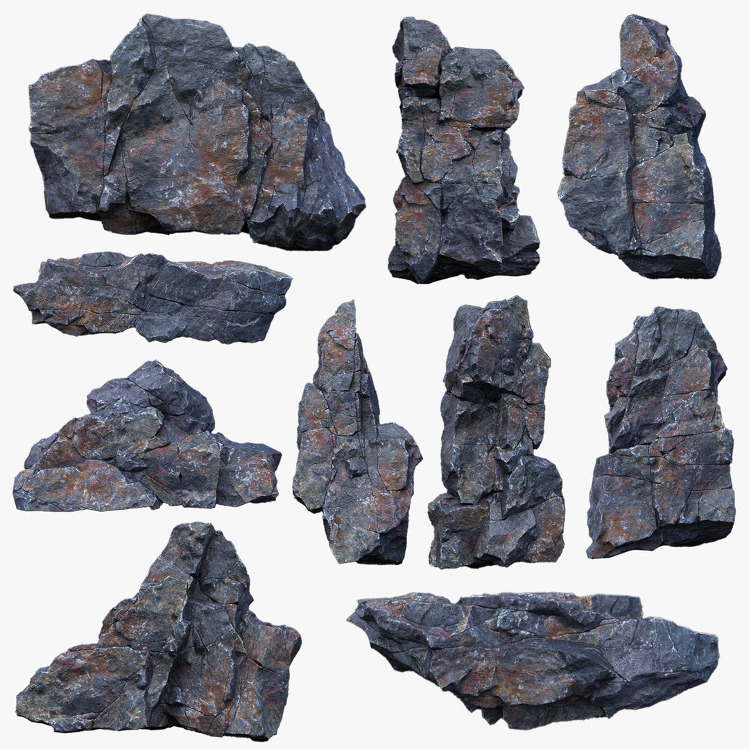 10 Low poly PBR Sharp Cliff Modular Rock 3D model - TurboSquid 2163681
