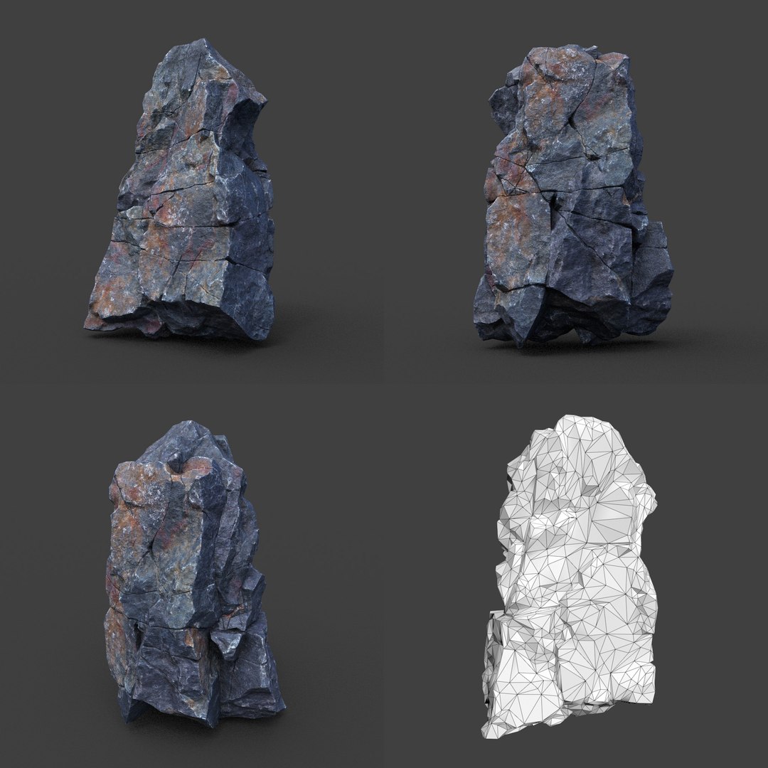 10 Low poly PBR Sharp Cliff Modular Rock 3D model - TurboSquid 2163681