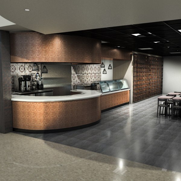 bar restaurant 3d max