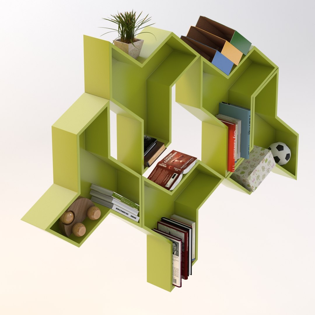 3d Bookshelf Model