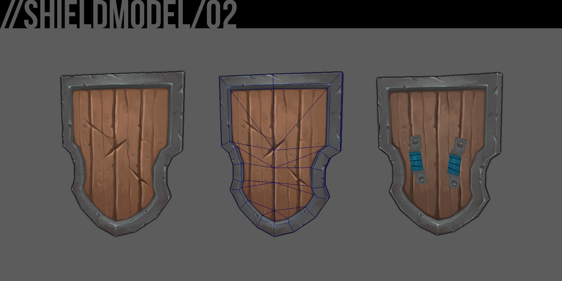 shield wood 3d obj