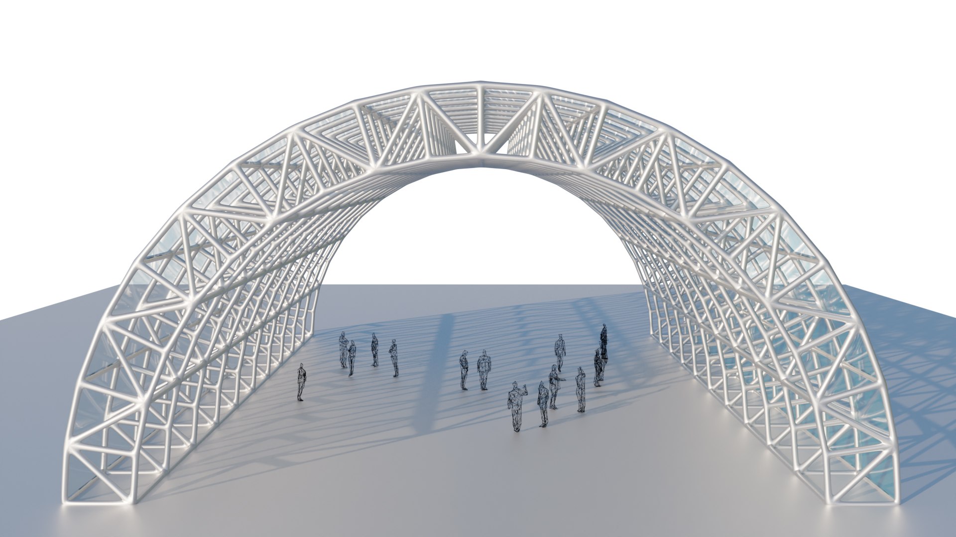 3D Truss Arches Tunnel Model - TurboSquid 2165344