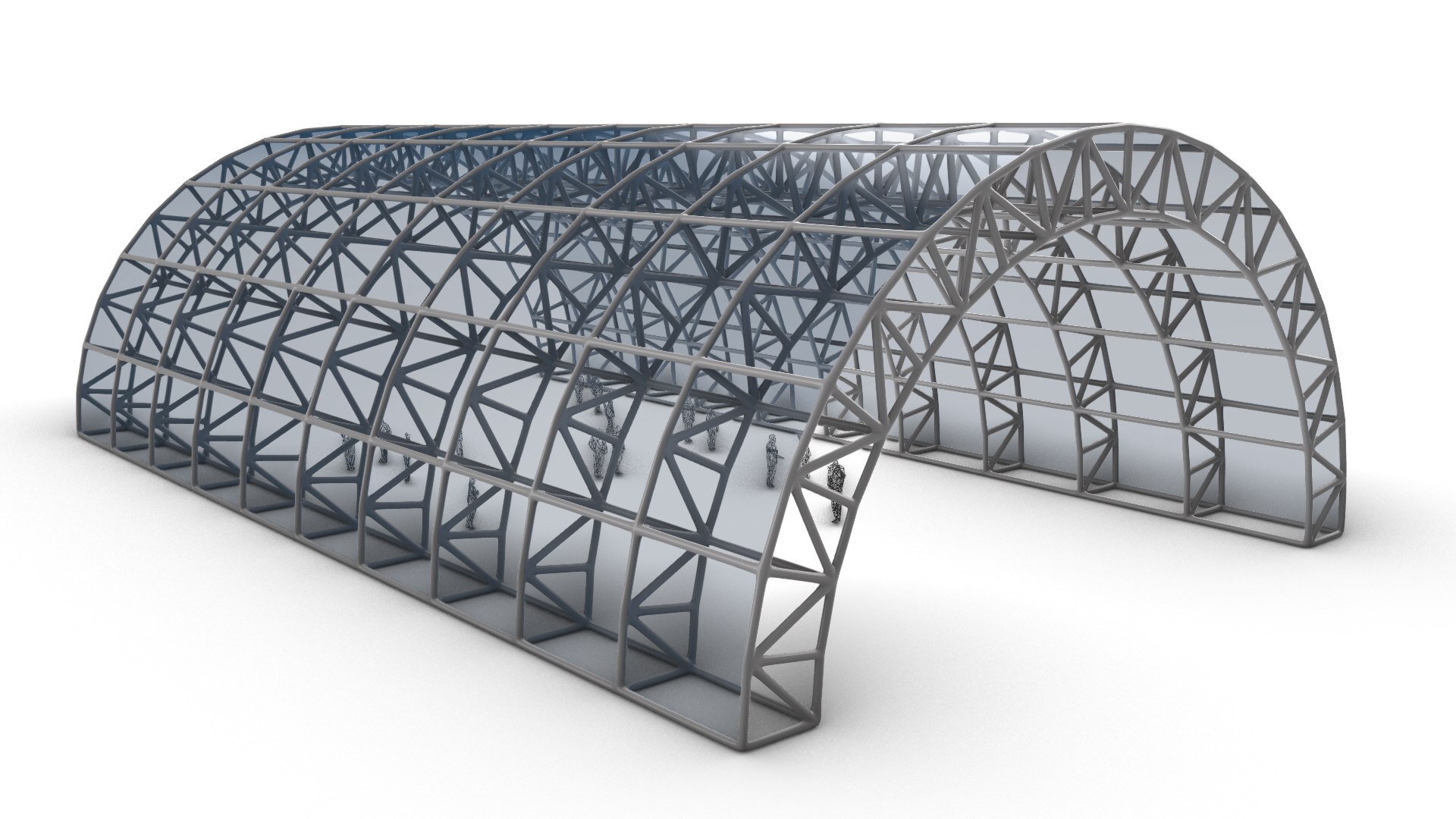 3D Truss Arches Tunnel Model - TurboSquid 2165344