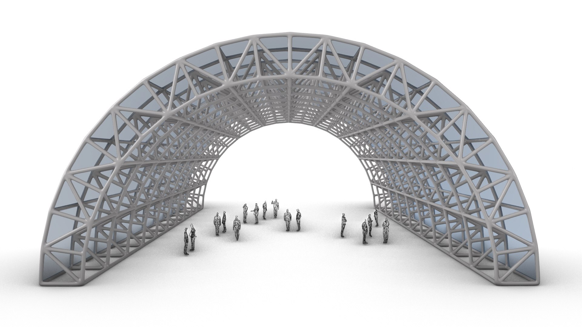 3D Truss Arches Tunnel Model - TurboSquid 2165344