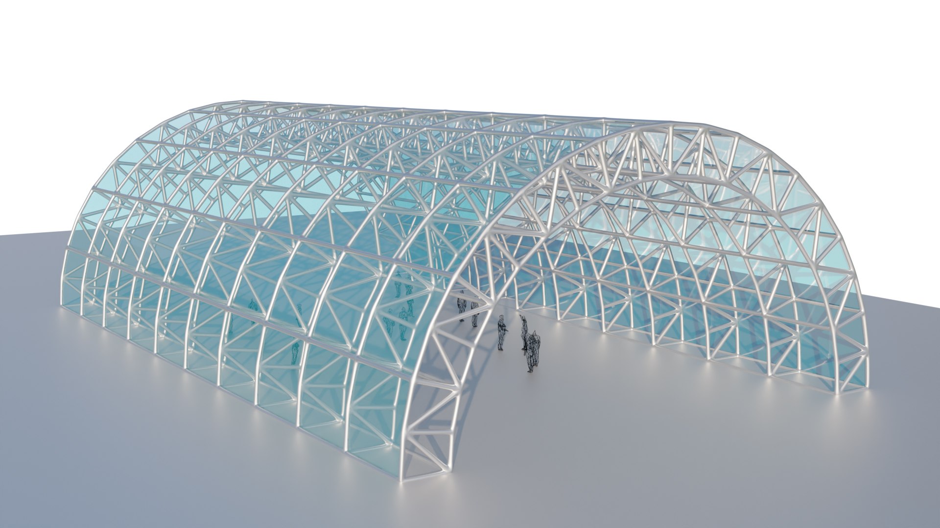 3D Truss Arches Tunnel Model - TurboSquid 2165344