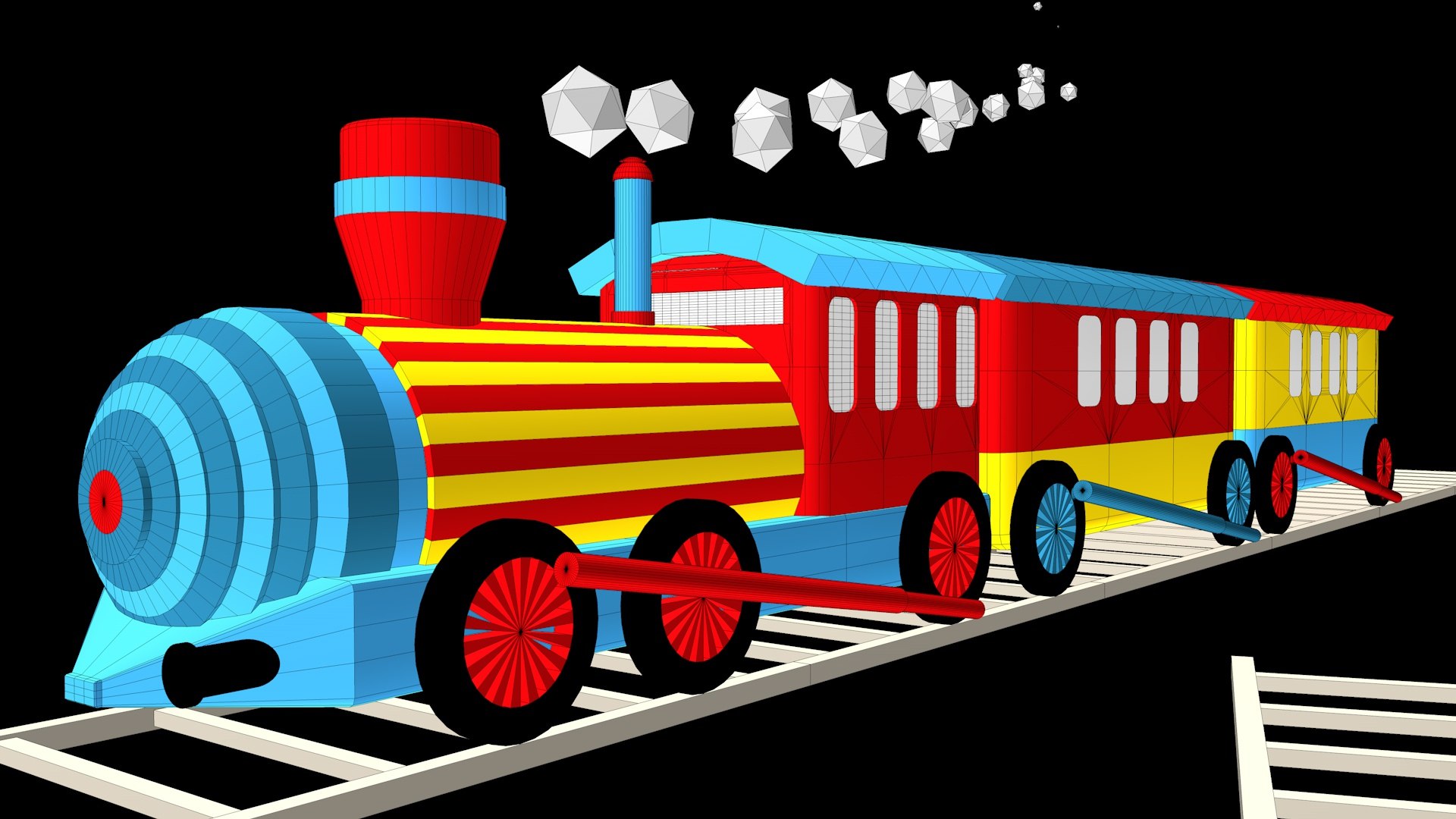Rigged Cartoon Train 3D Model - TurboSquid 1618875