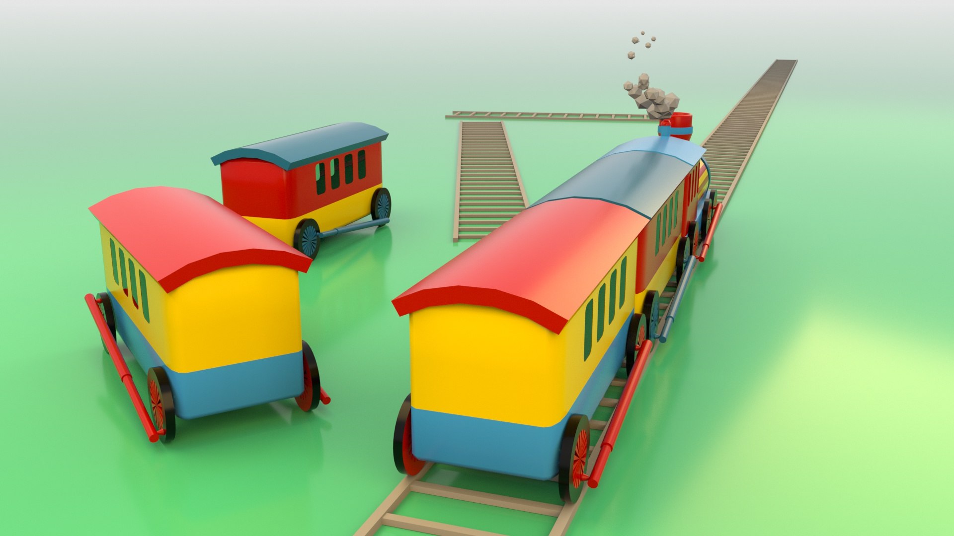 Rigged Cartoon Train 3D Model - TurboSquid 1618875