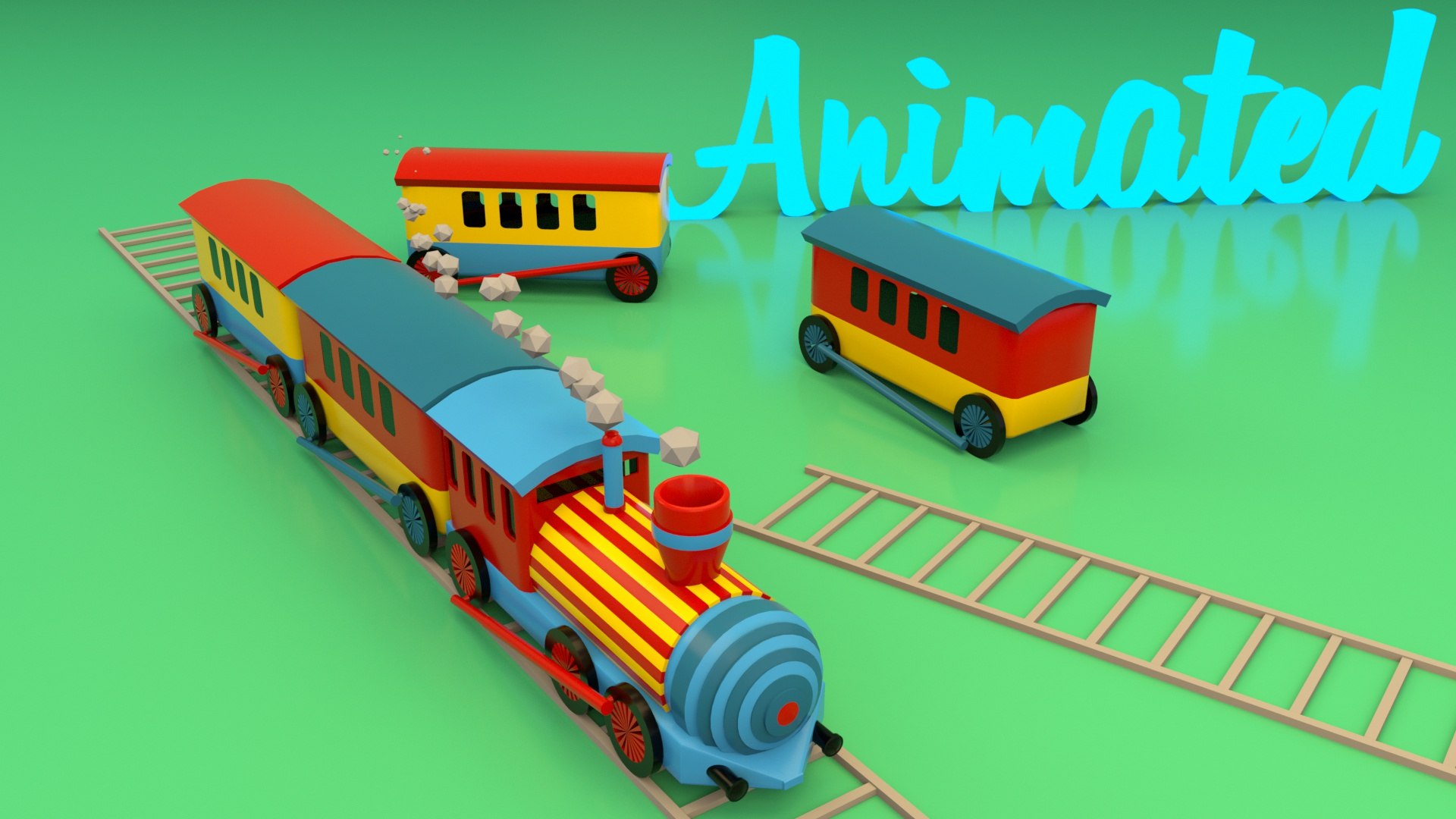 Rigged Cartoon Train 3D Model - TurboSquid 1618875