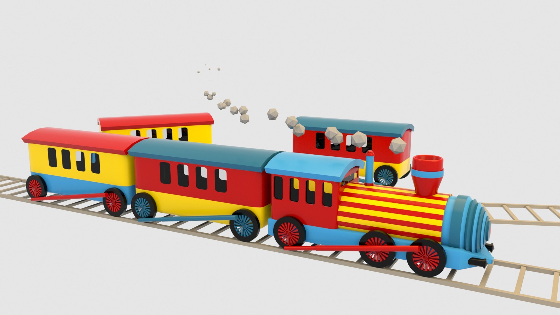 Rigged Cartoon Train 3D Model - TurboSquid 1618875
