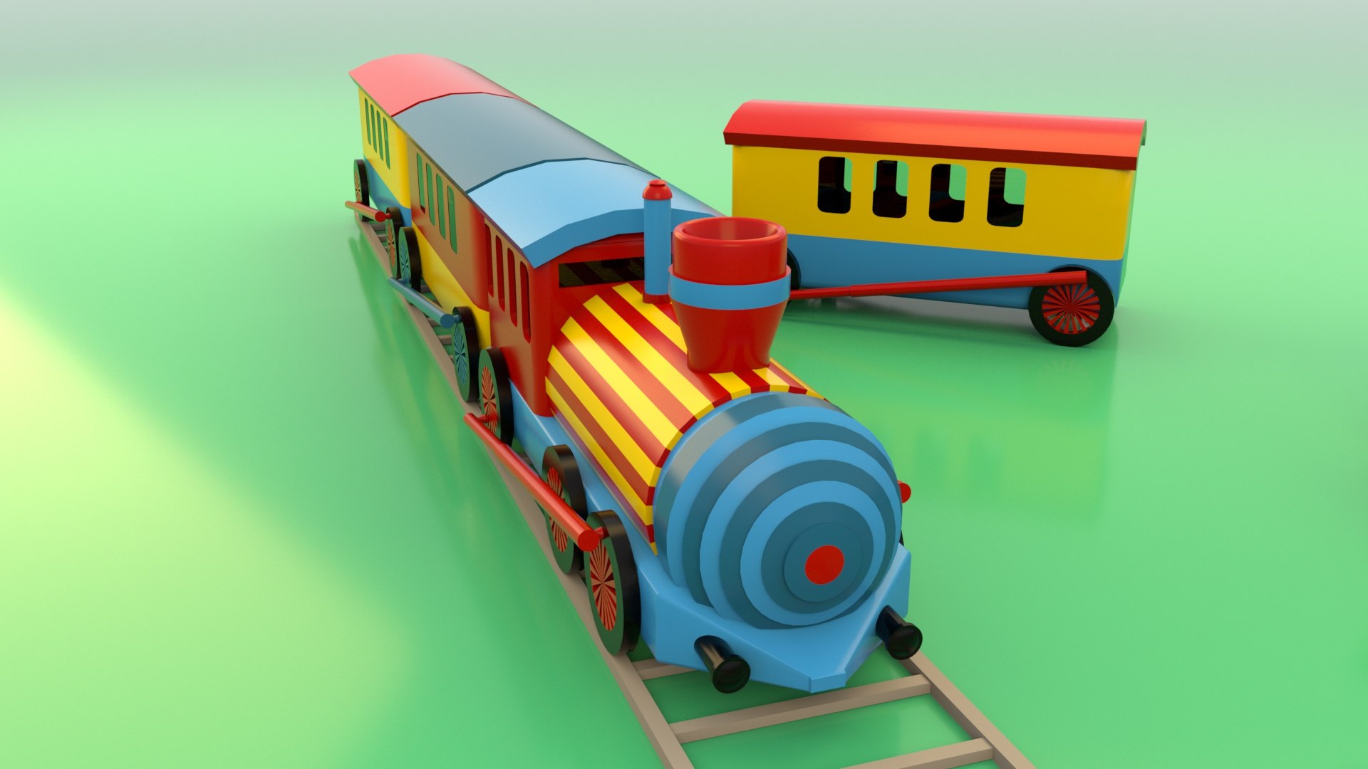 Rigged Cartoon Train 3D Model - TurboSquid 1618875