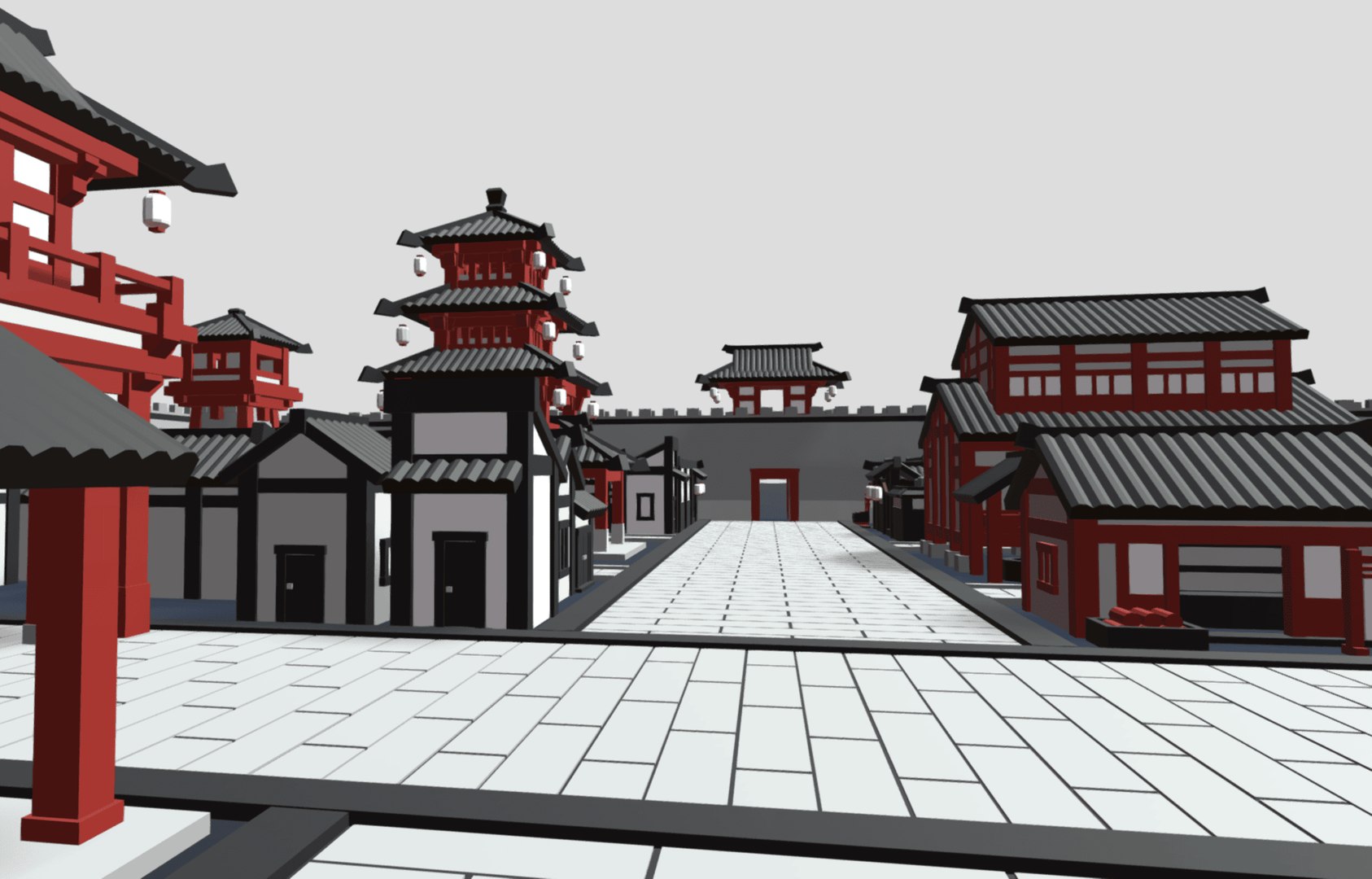 Low Poly Chinese City 3D Model - TurboSquid 2305083