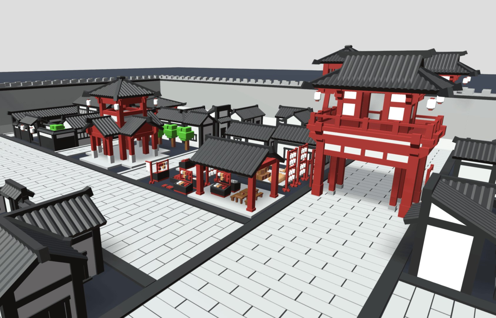 Low Poly Chinese City 3D Model - TurboSquid 2305083