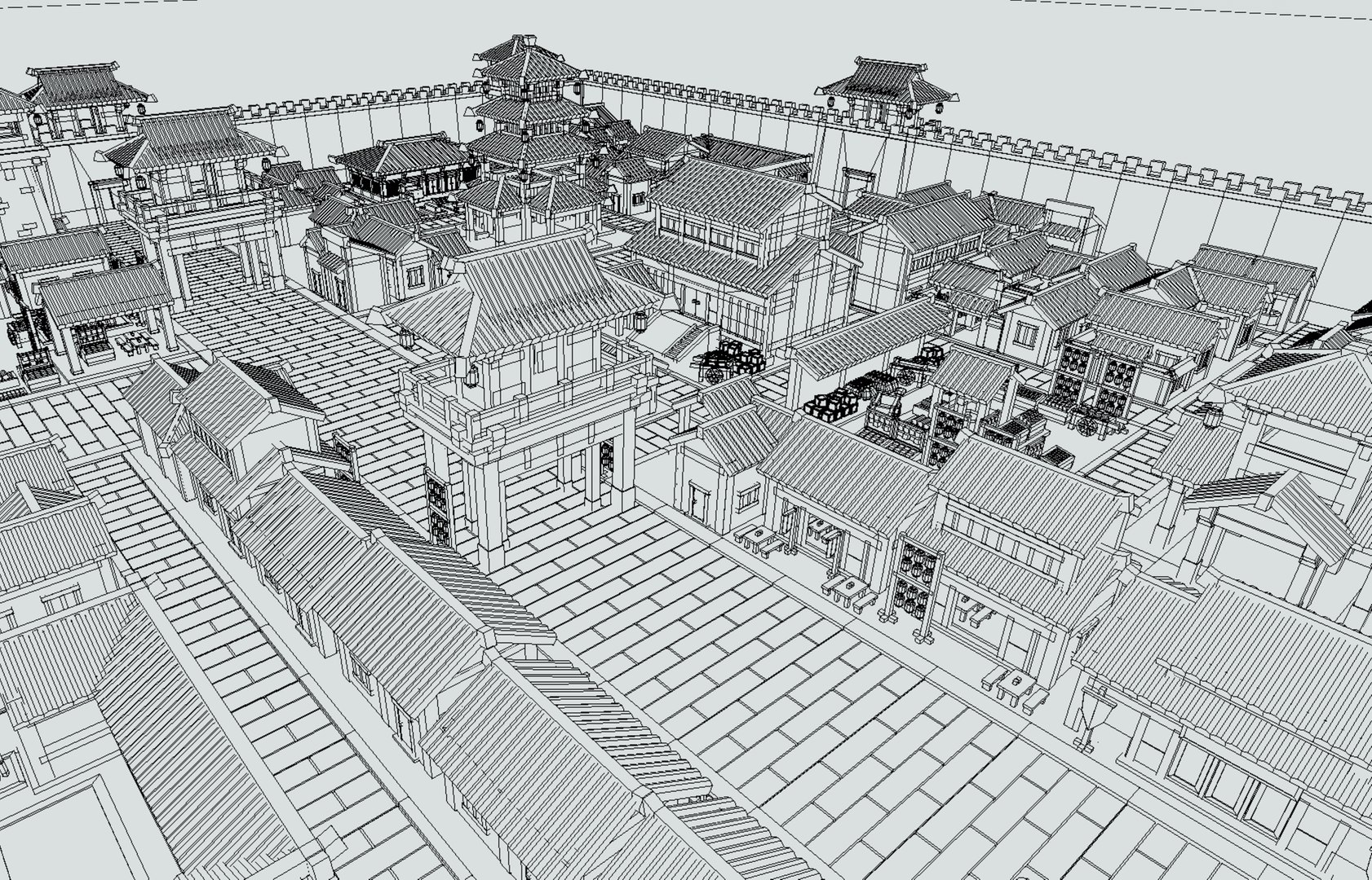 Low Poly Chinese City 3D Model - TurboSquid 2305083