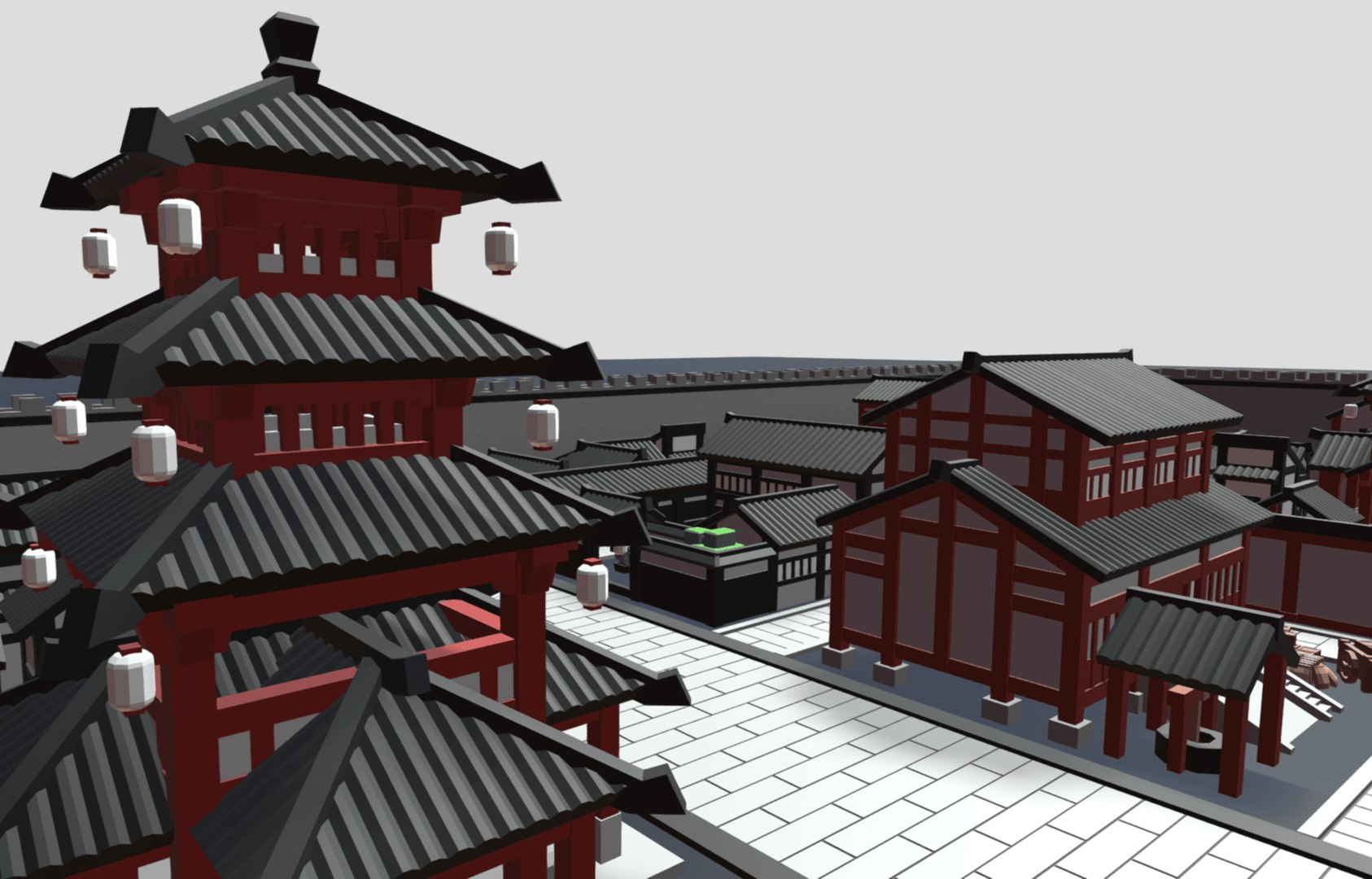 Low Poly Chinese City 3D Model - TurboSquid 2305083