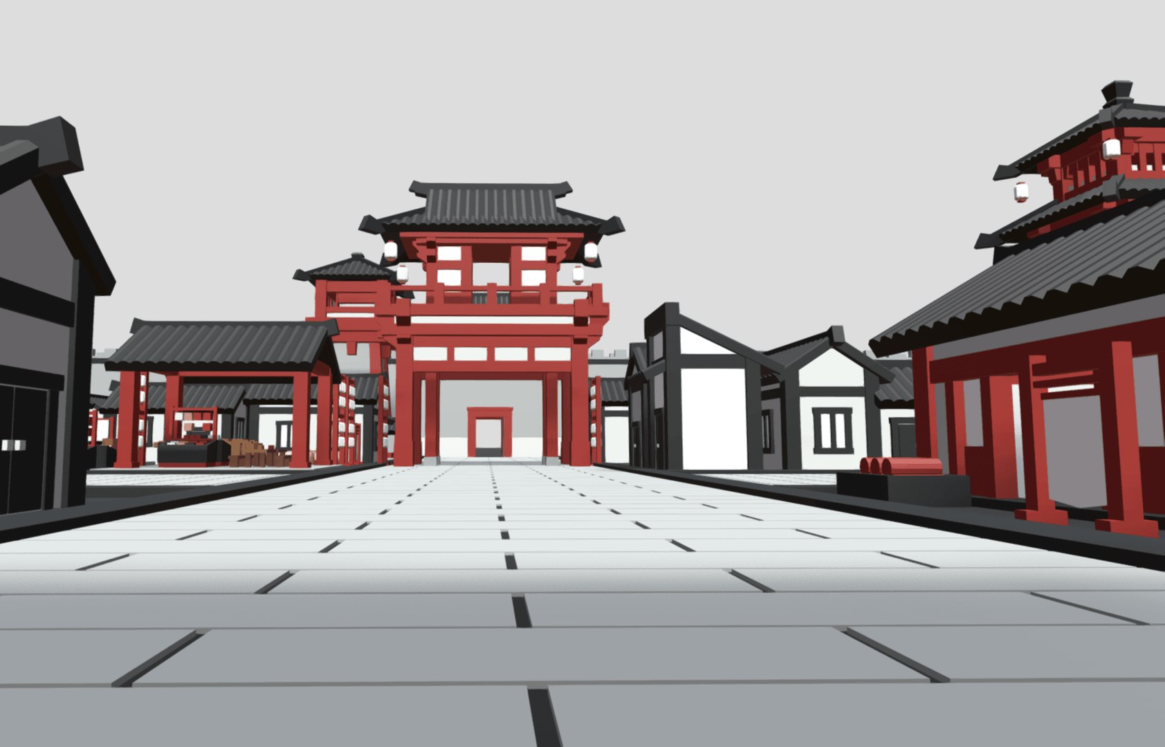 Low Poly Chinese City 3D Model - TurboSquid 2305083