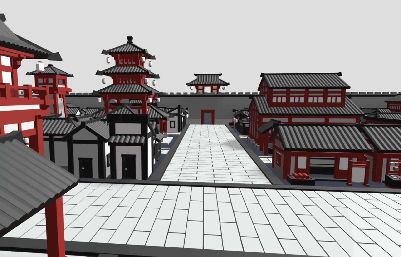 Low Poly Chinese City 3D Model - TurboSquid 2305083