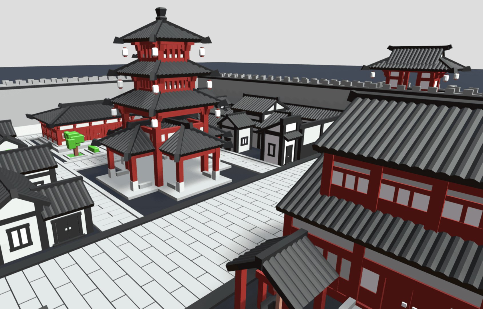 Low Poly Chinese City 3D Model - TurboSquid 2305083