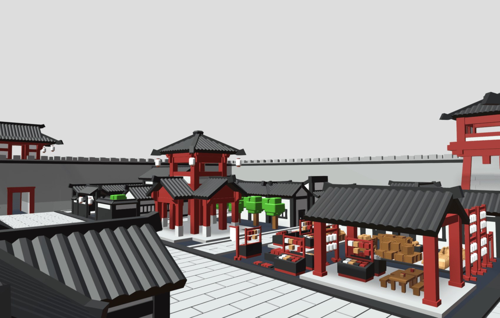 Low Poly Chinese City 3D Model - TurboSquid 2305083