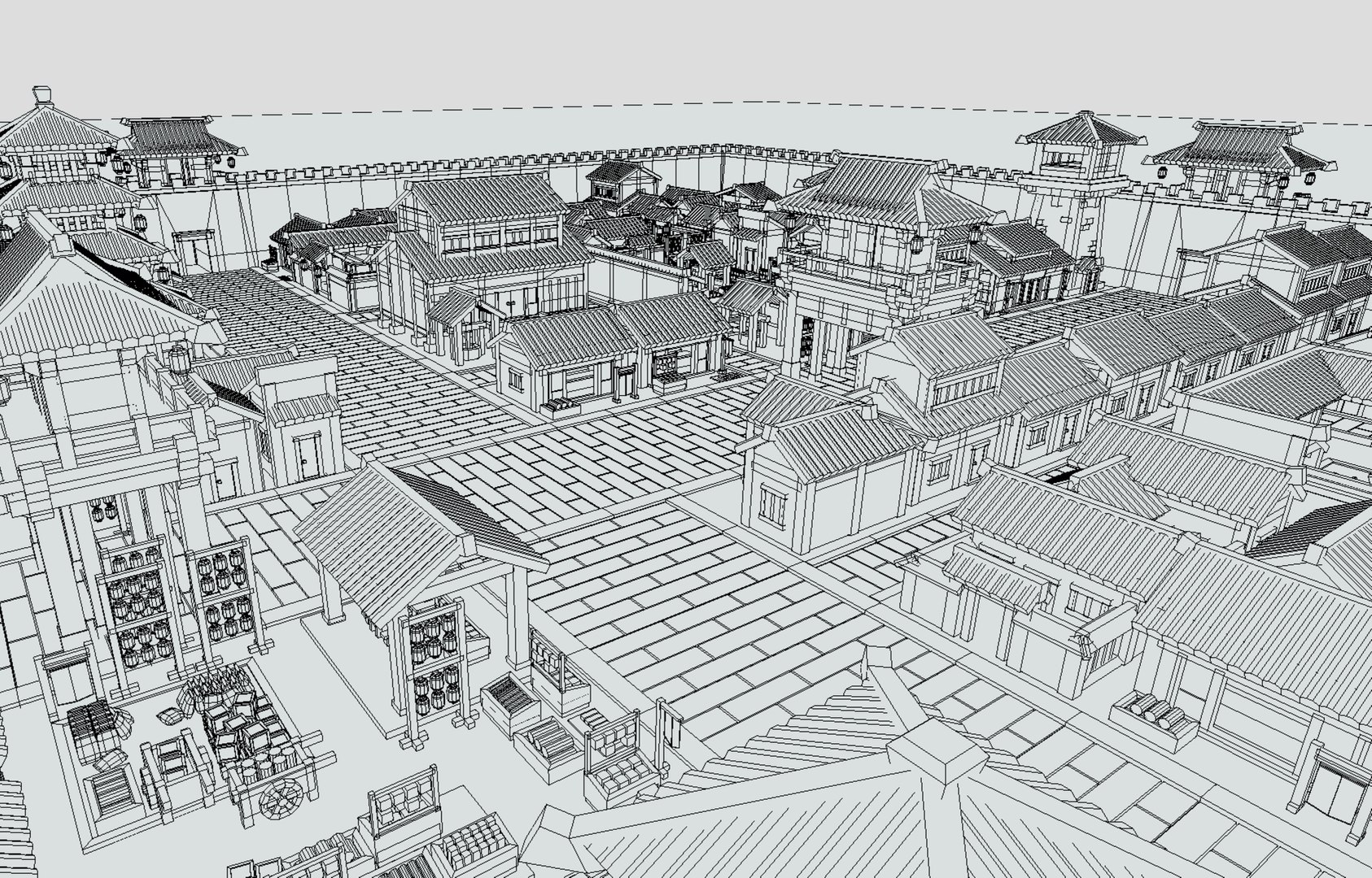 Low Poly Chinese City 3D Model - TurboSquid 2305083