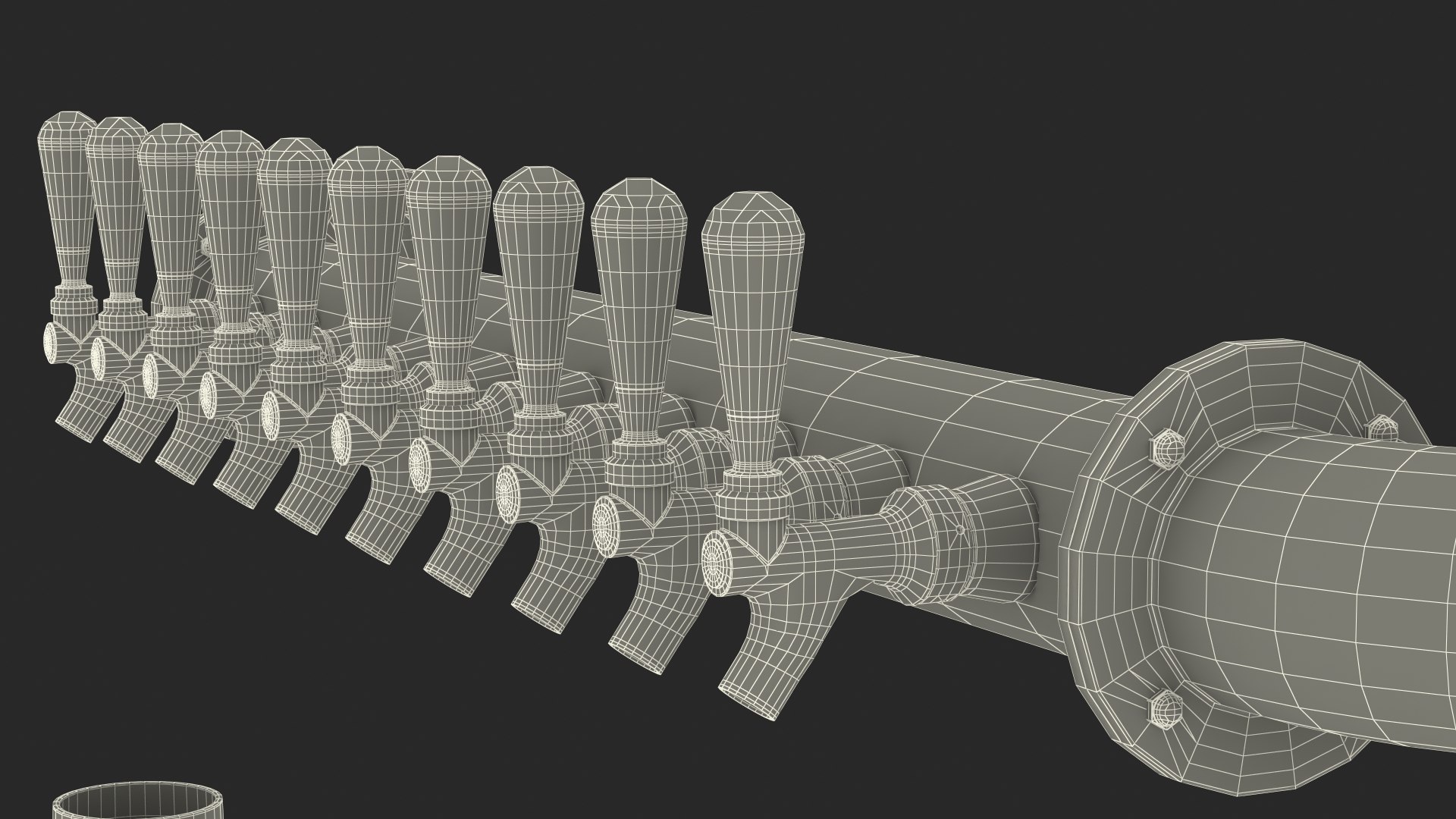 3D Wall Mount Rail Draft Beer Tower With Beer Mugs - TurboSquid 1777326