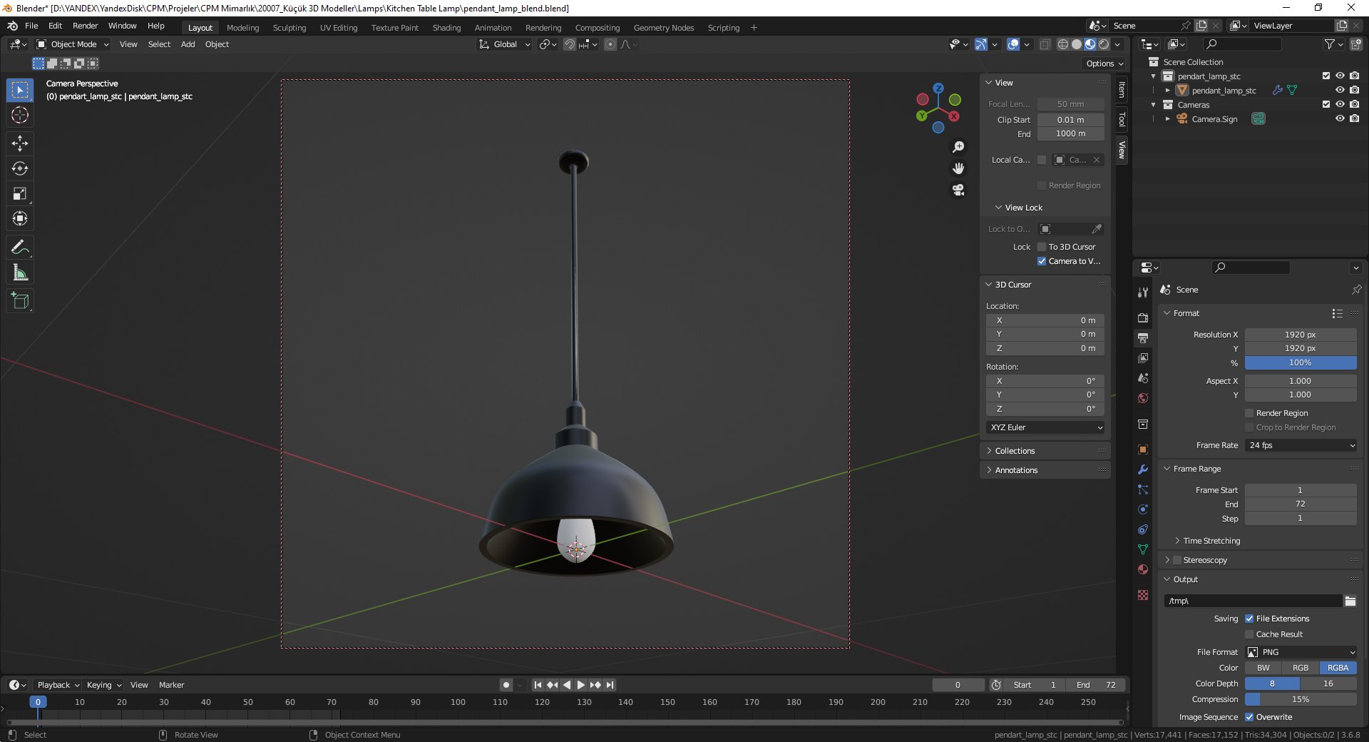 Pendant Lamp 3D Model - TurboSquid 2181534