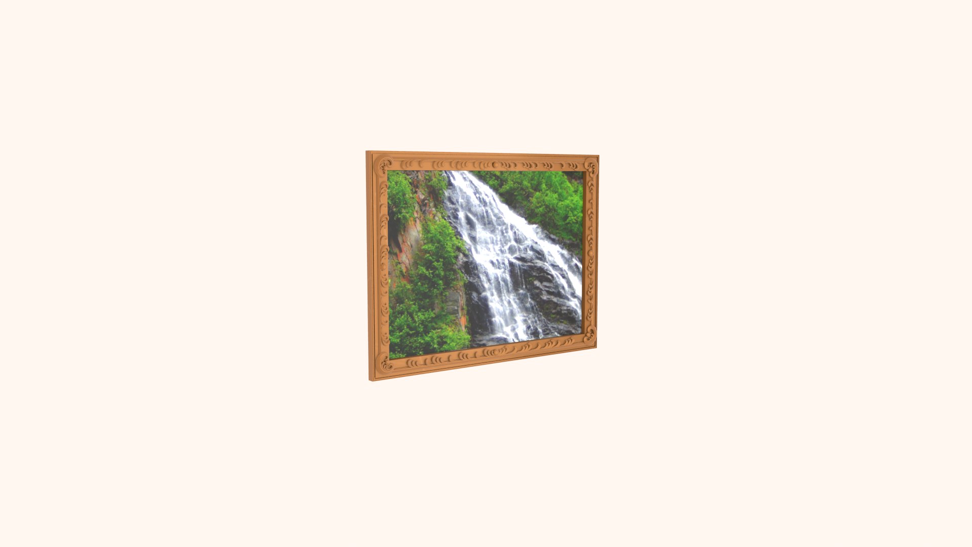 3D Framed Painting Waterfall - TurboSquid 1829540