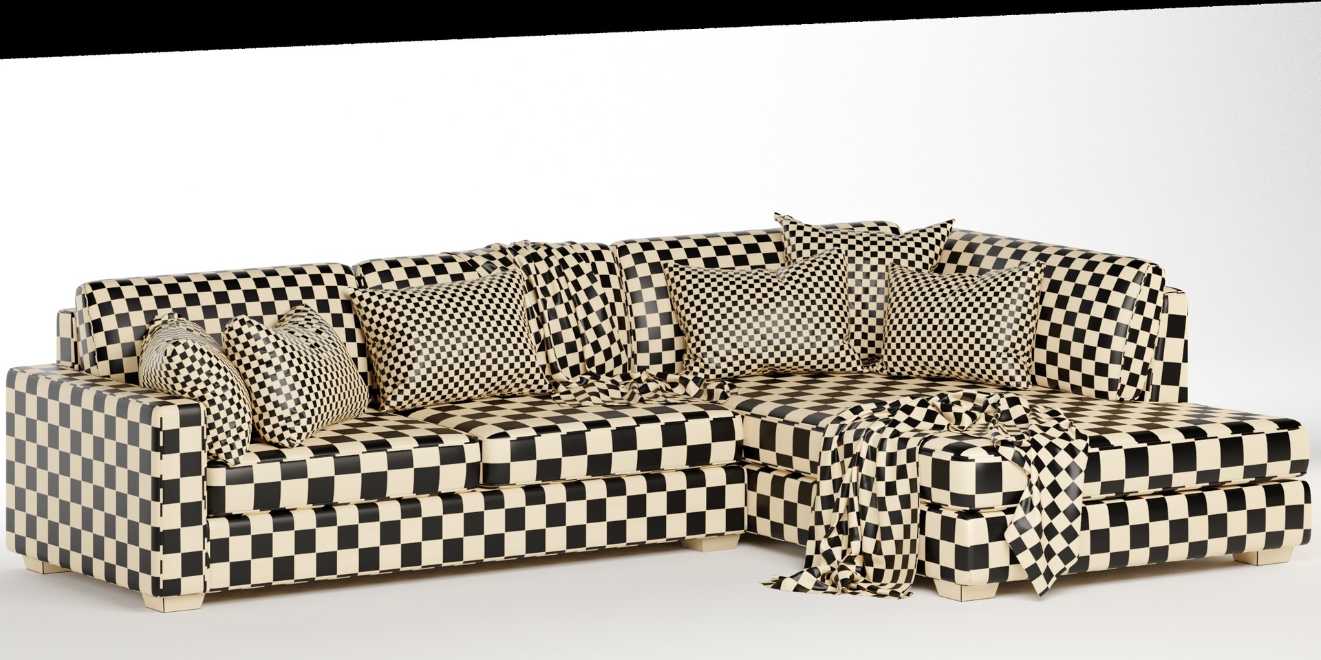 Davin 3 Seater Sofa With Chaise Model - TurboSquid 2152142