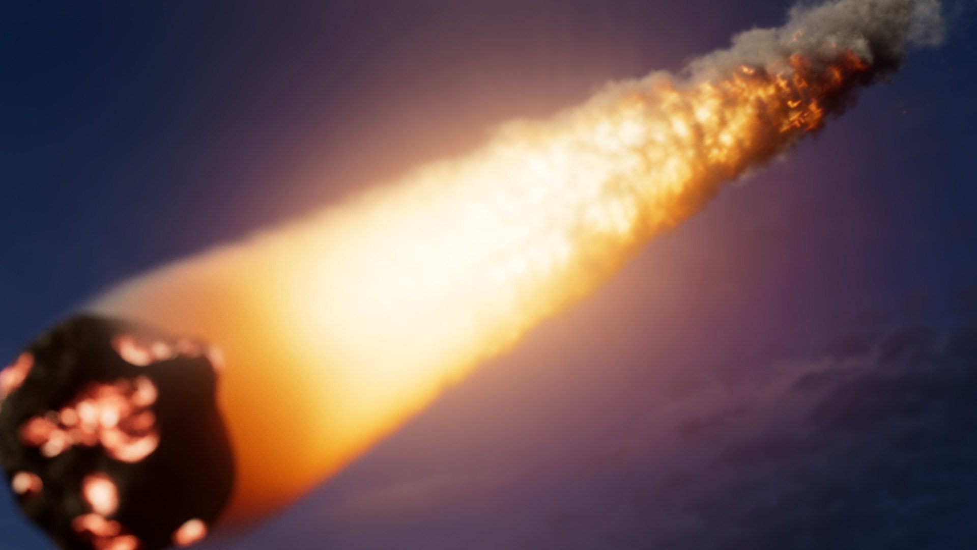 Meteor With Fire Tail Loop Simulation 3D Model - TurboSquid 1992753