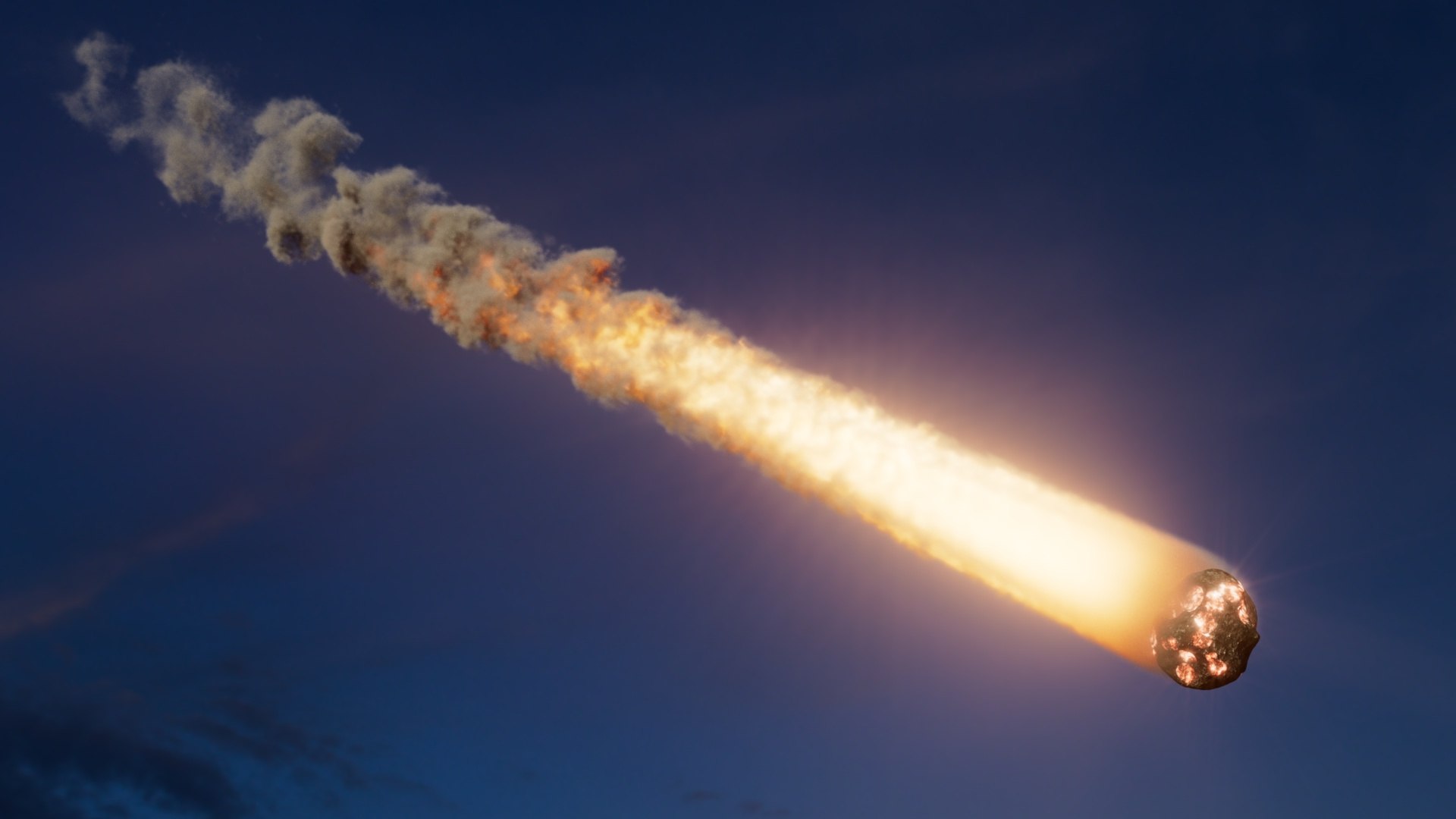 Meteor With Fire Tail Loop Simulation 3D Model - TurboSquid 1992753