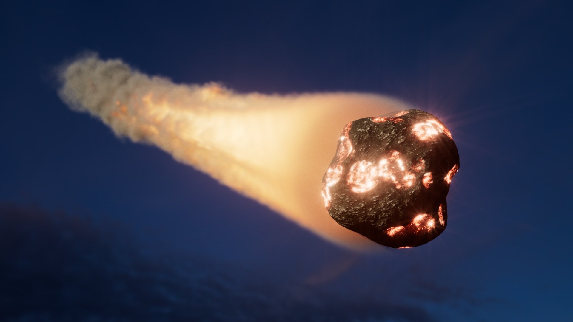 Meteor With Fire Tail Loop Simulation 3D Model - TurboSquid 1992753