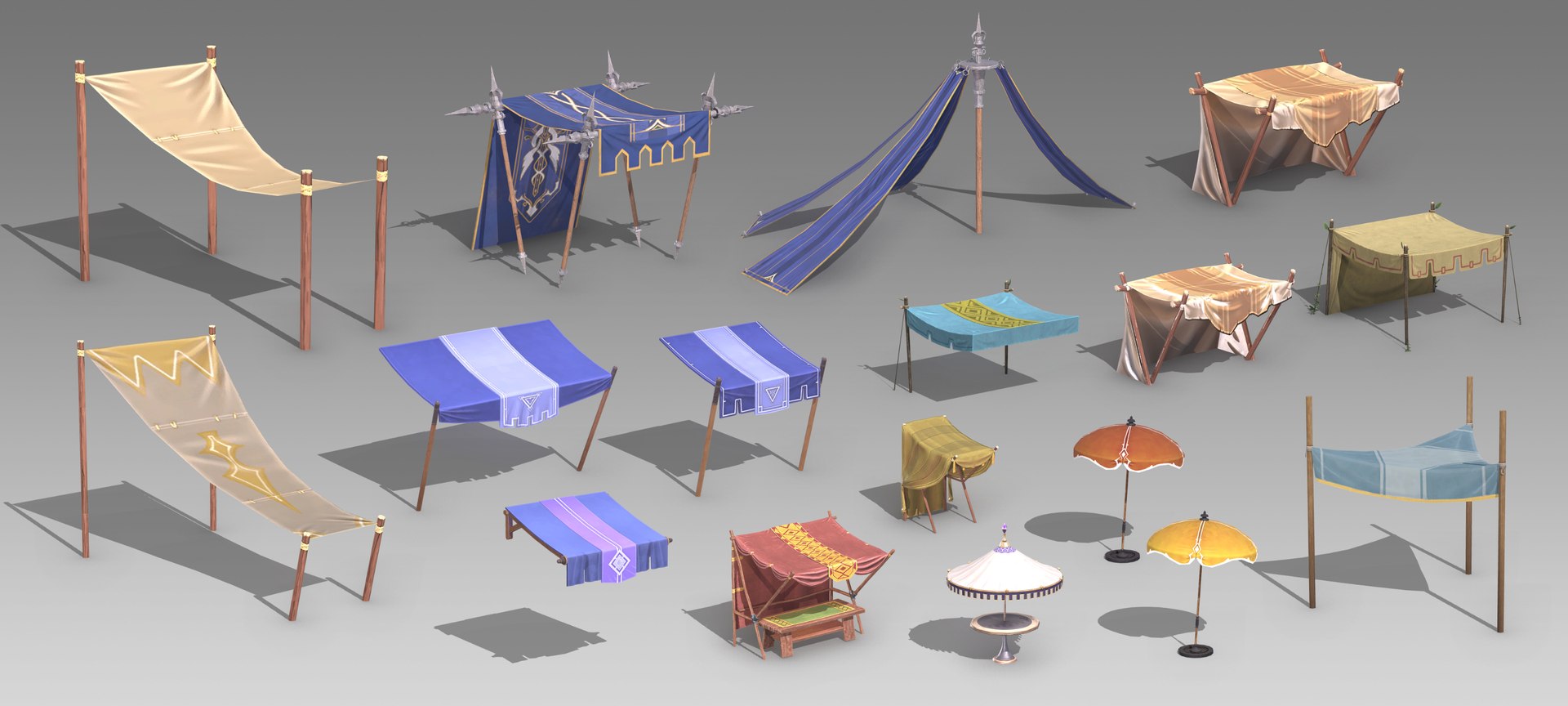 March Tents Yurt Camp Shop Tribal Barracks 3D Model - TurboSquid 2330631