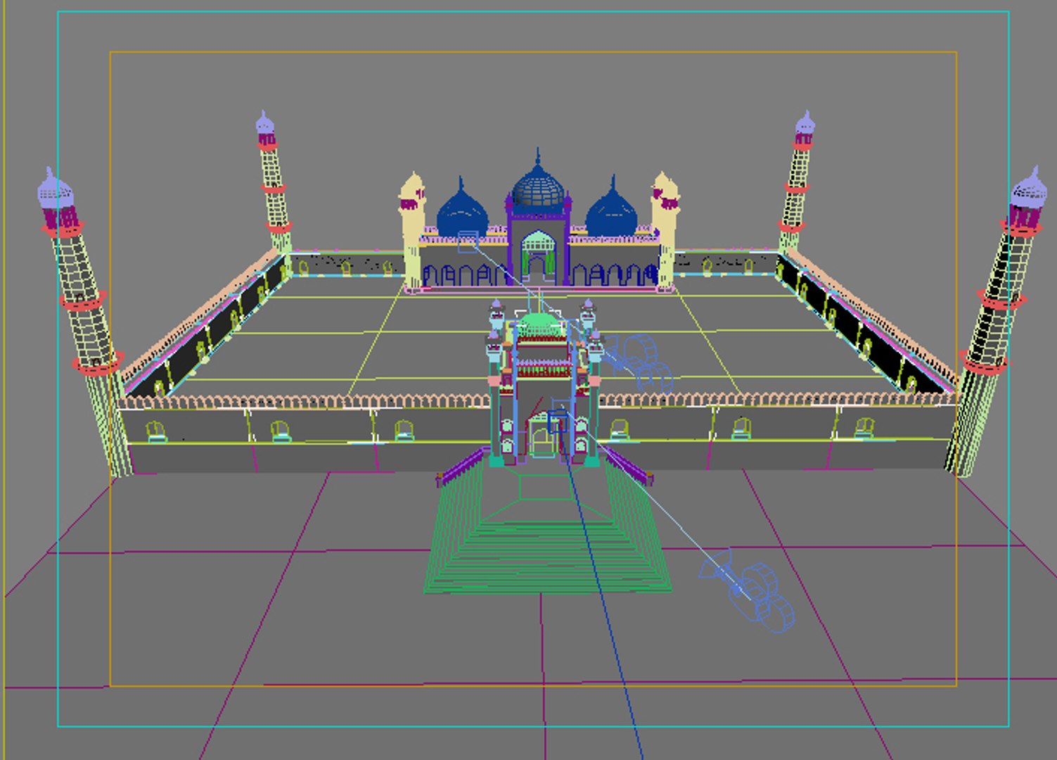 3d Old Baadshahi Masjid Model