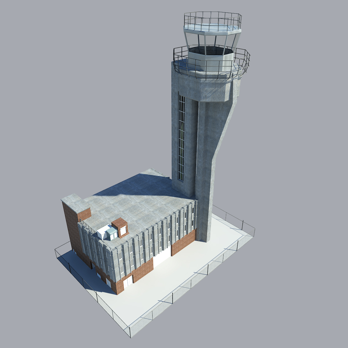 airport control tower 3d obj