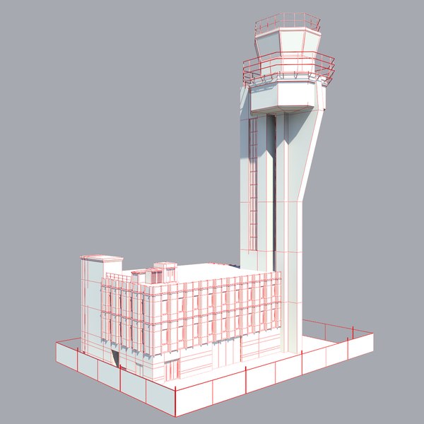 airport control tower 3d obj