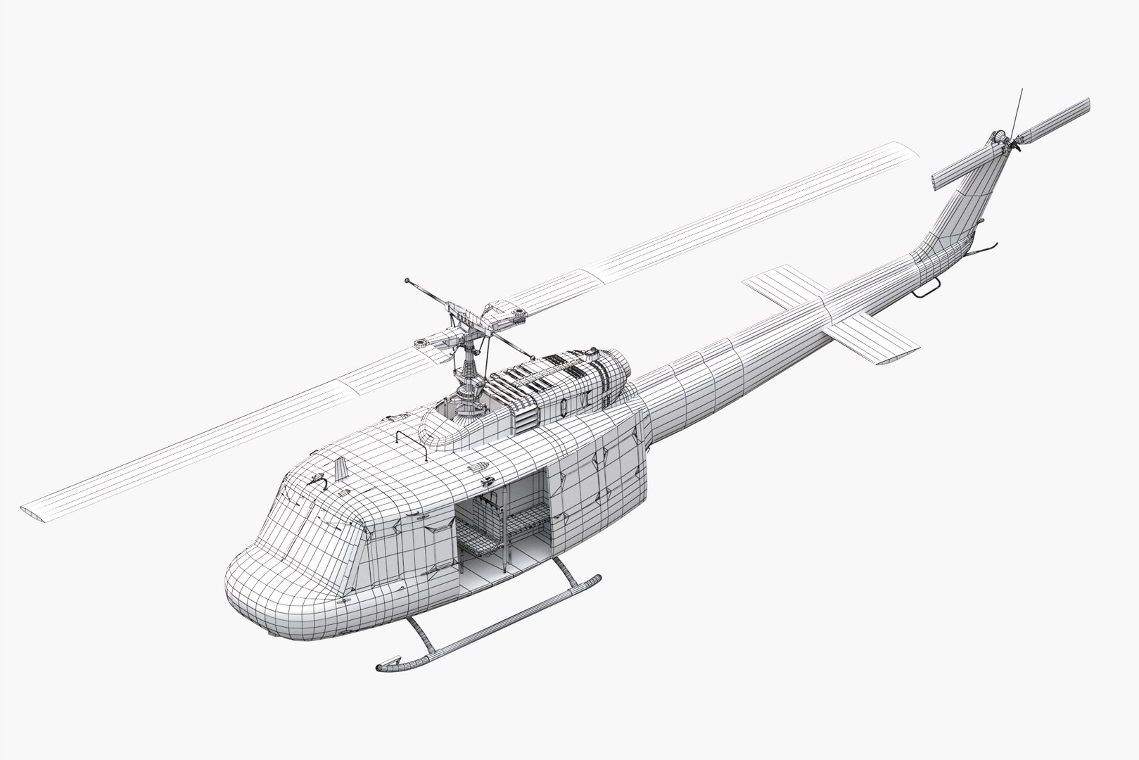 Helicopter Bell Uh-1 Huey 3D Model - TurboSquid 1574431
