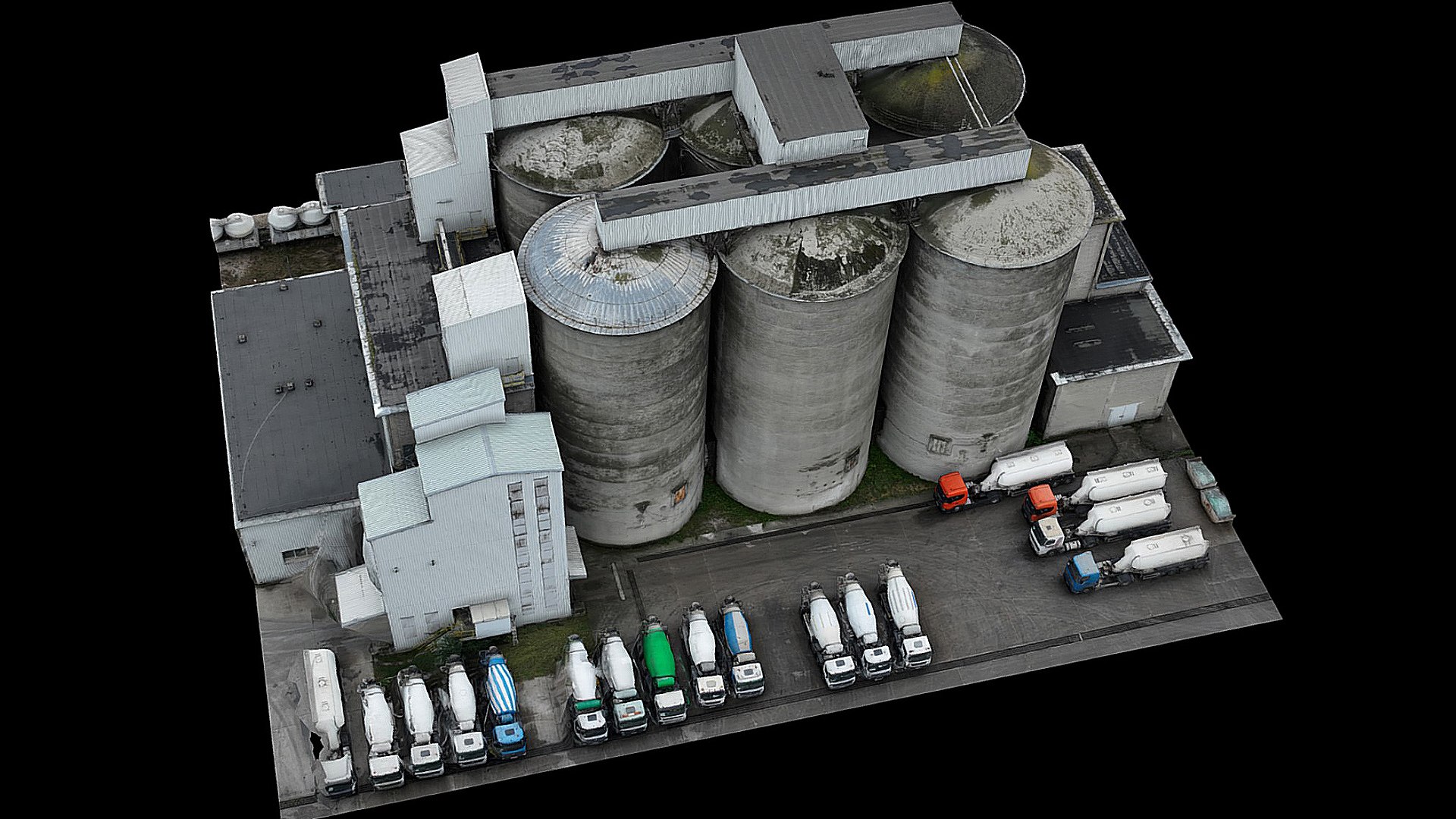 3D Model Factory Silo Buildings Industrial Drone Photogrammetry ...