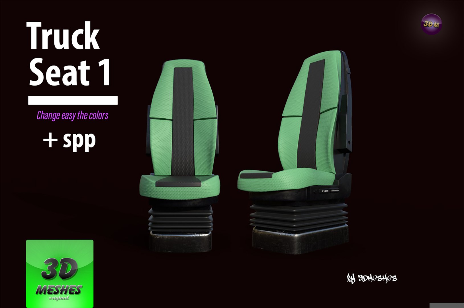 3D Truck Seat 1 - PBR - TurboSquid 2207163