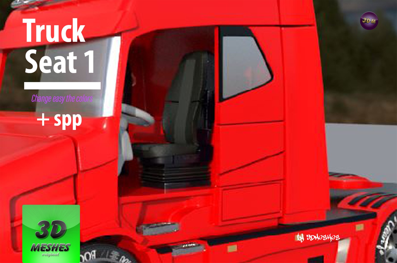 3D Truck Seat 1 - PBR - TurboSquid 2207163