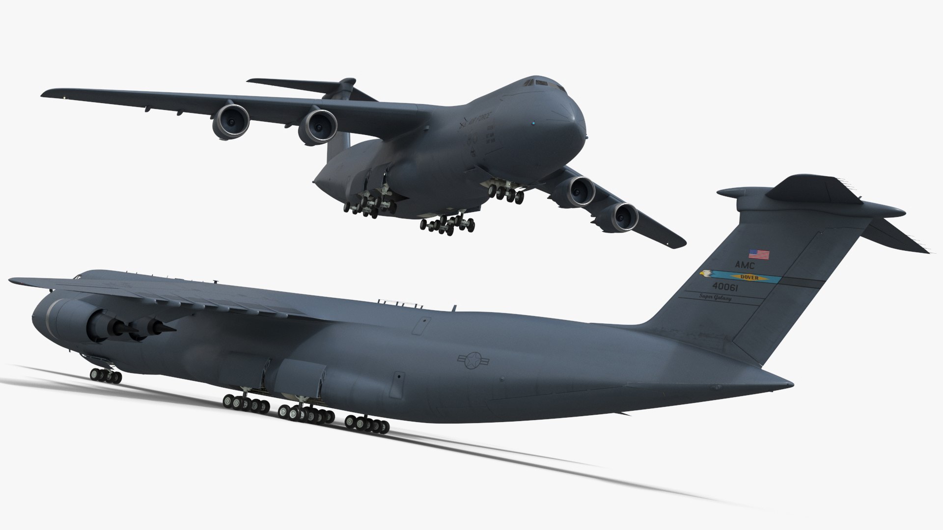 Lockheed C-5M Super Galaxy With Extended Landing Gear Gray With ...