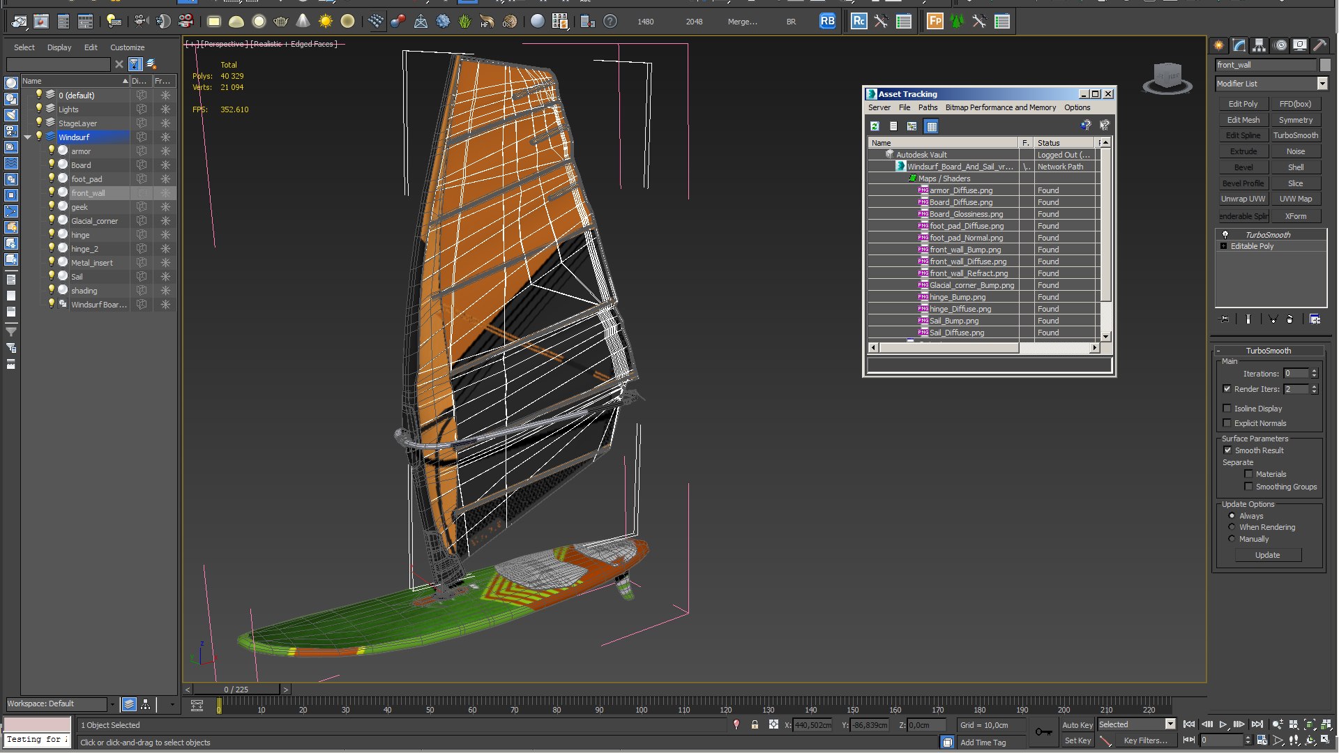 3D sport windsurf board sail model - TurboSquid 1442902