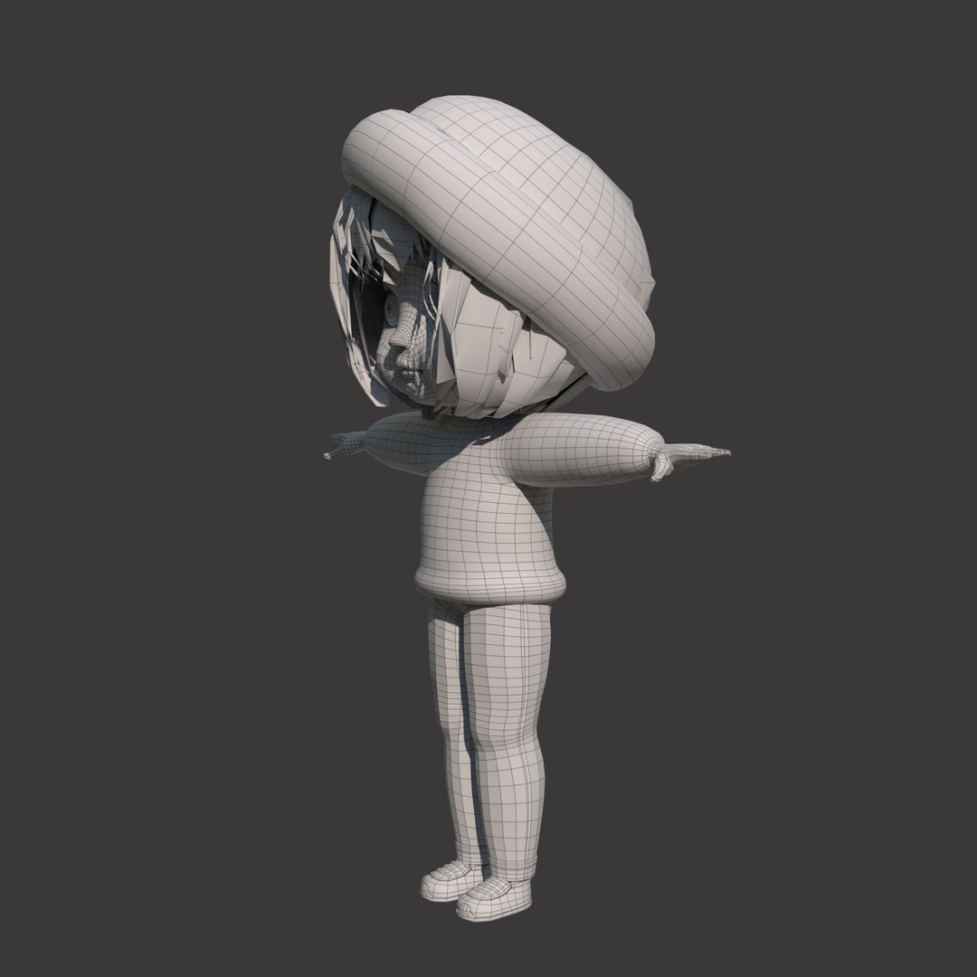 Cartoon Girl- base mesh 3D - TurboSquid 2181935
