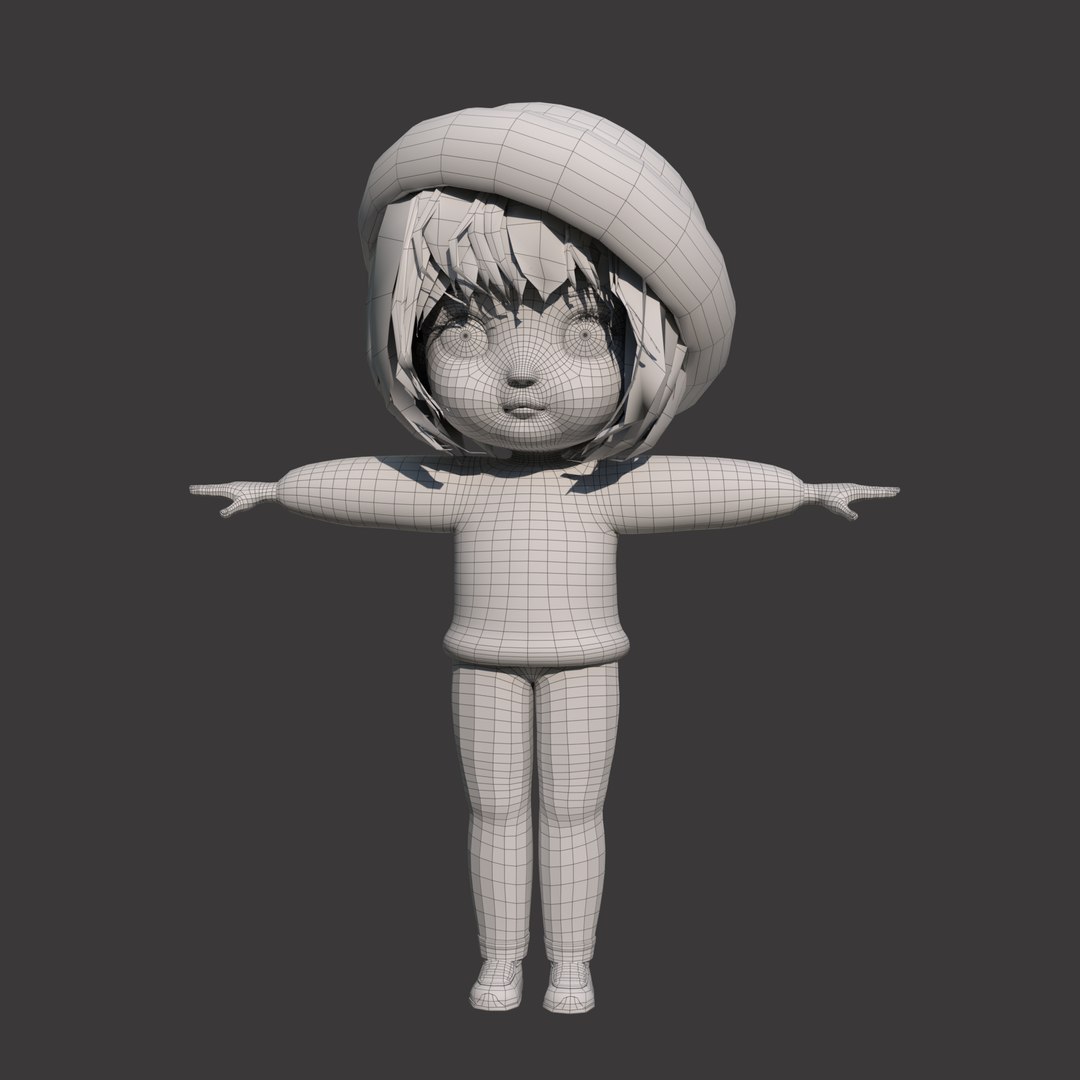 Cartoon Girl- base mesh 3D - TurboSquid 2181935