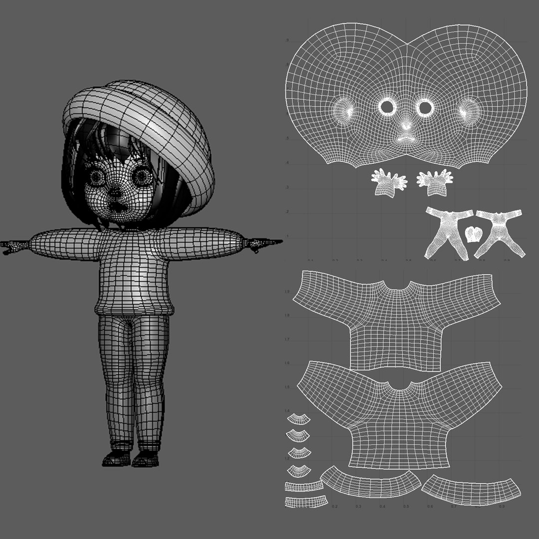 Cartoon Girl- base mesh 3D - TurboSquid 2181935