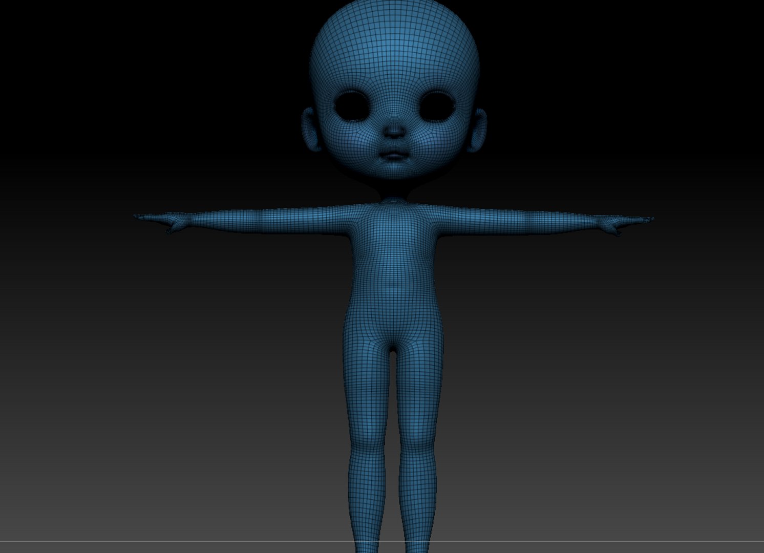 Cartoon Girl- base mesh 3D - TurboSquid 2181935